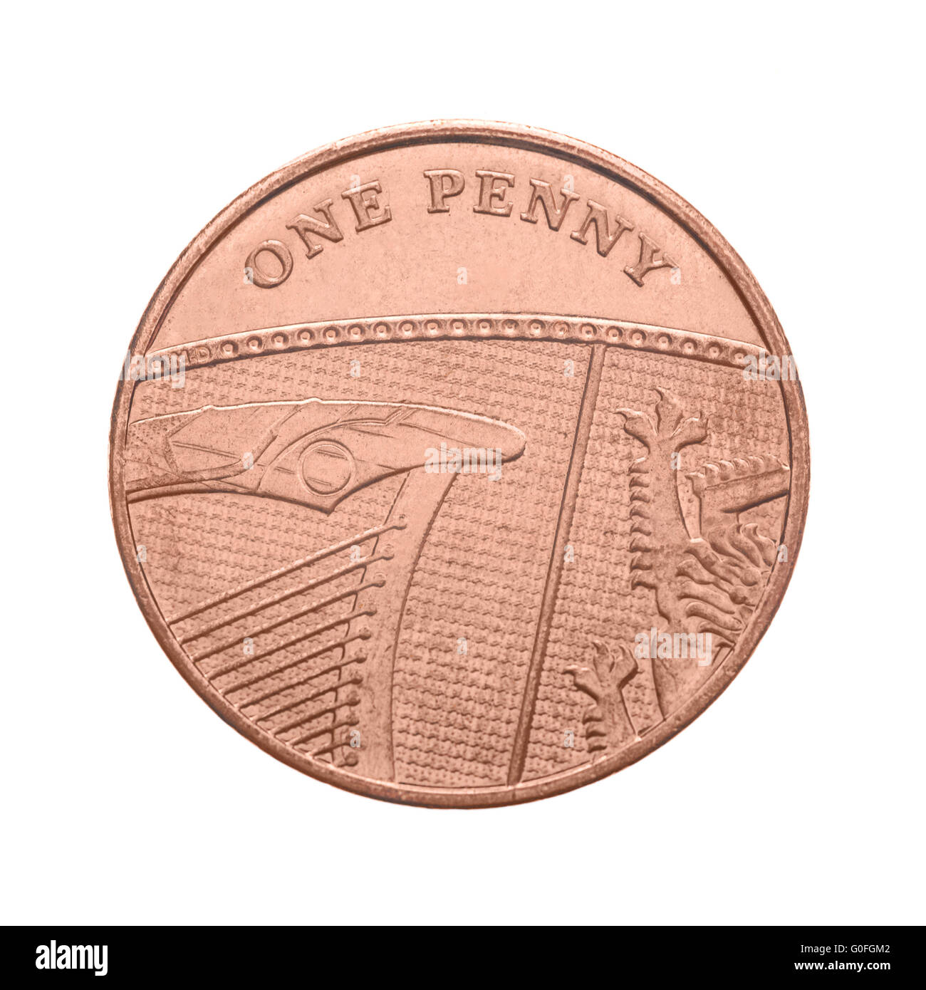British One Penny Coin Stock Photo - Alamy