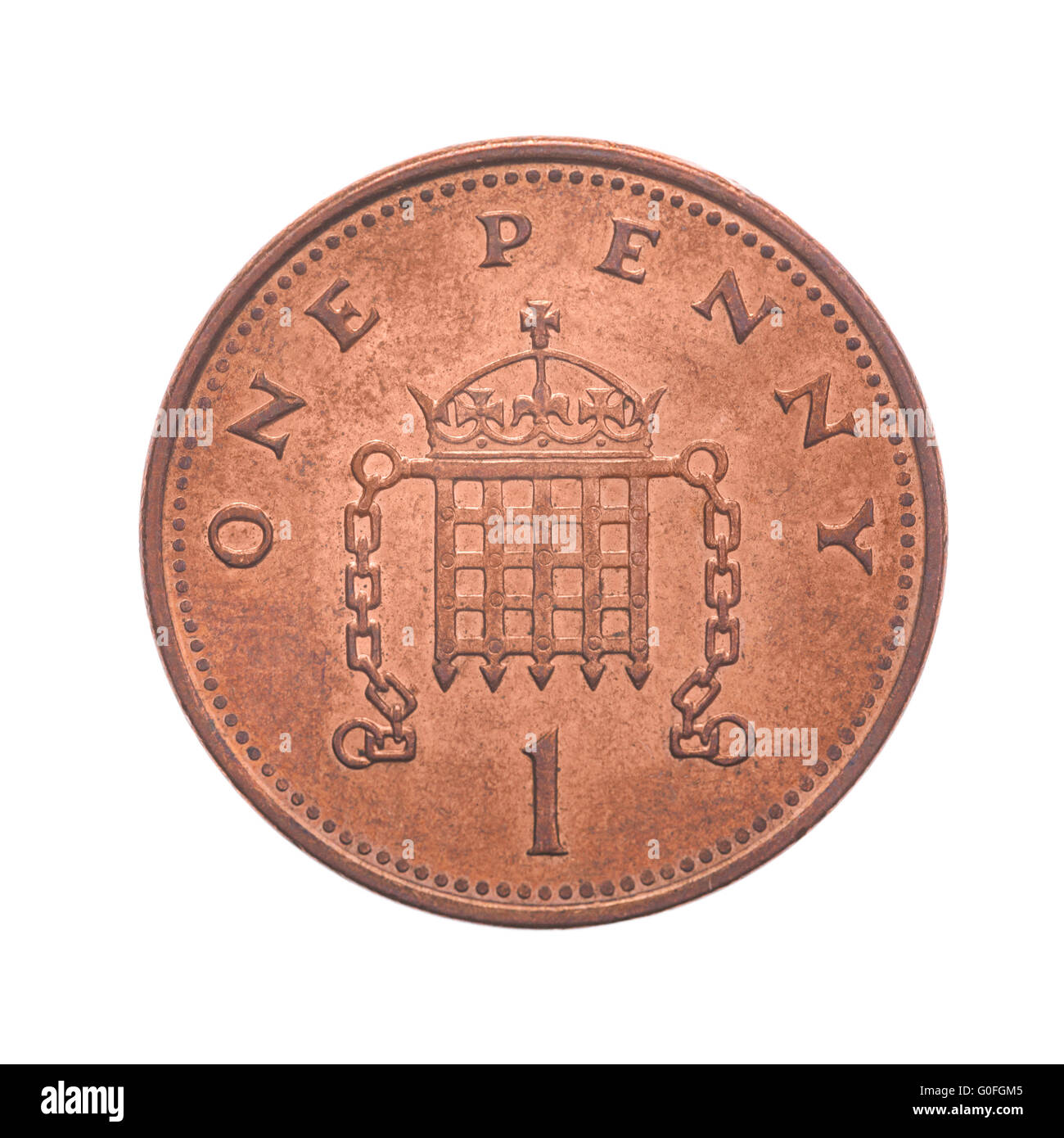 British One Penny Coin Stock Photo - Alamy