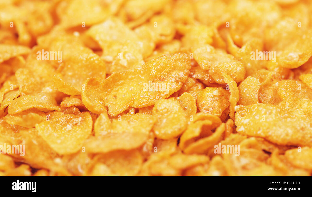 Cornflakes With Honey And Nuts Stock Photo - Alamy
