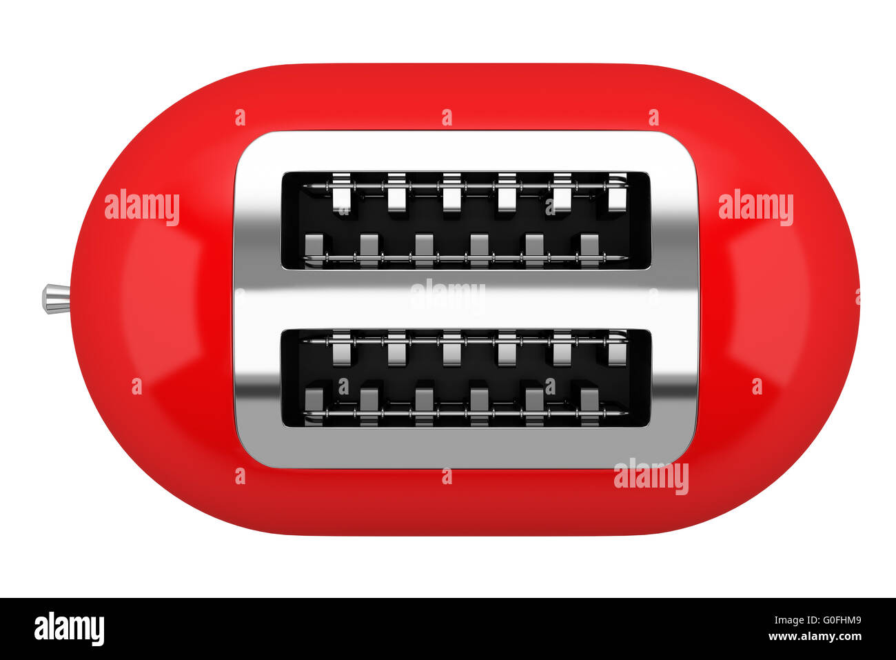 top view of red toaster isolated on white background Stock Photo - Alamy