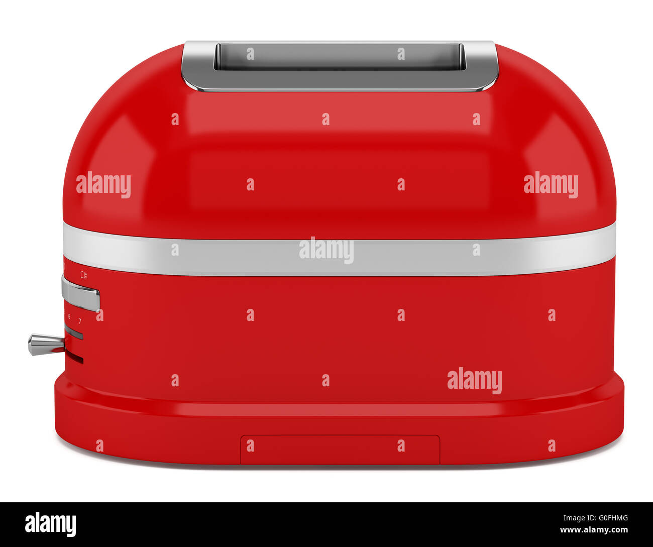 red toaster isolated on white background Stock Photo - Alamy