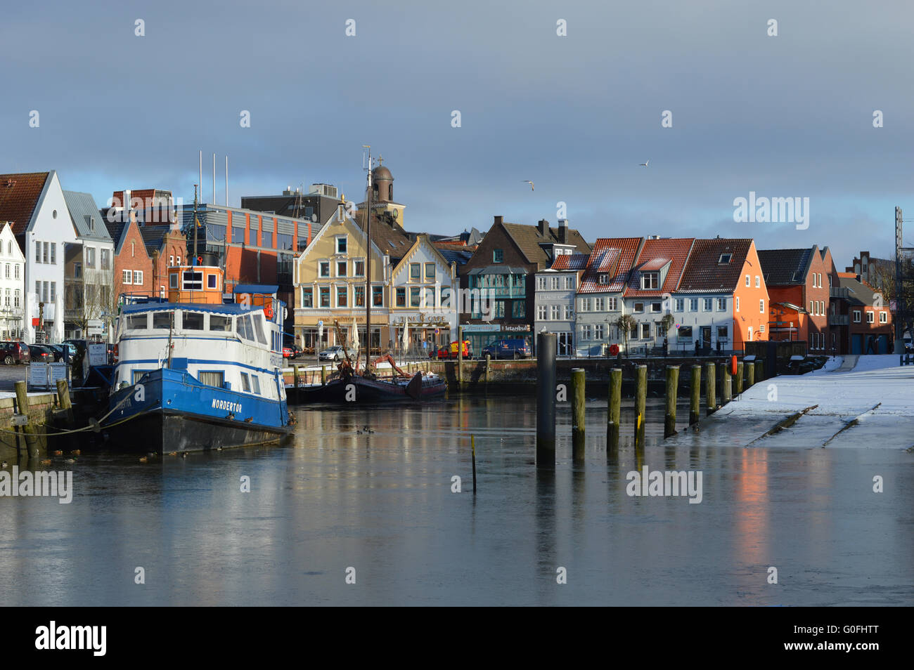 Fishing port of the town Husum along the North Sea, Germany Stock Photo ...