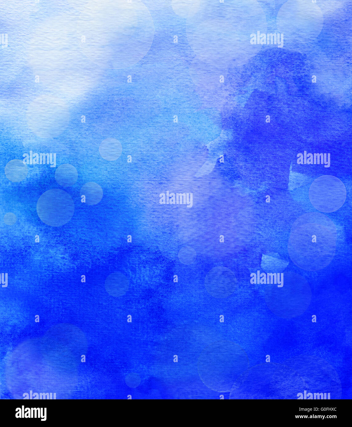 hand painted watercolor with circle pattern added on paper Stock Photo ...