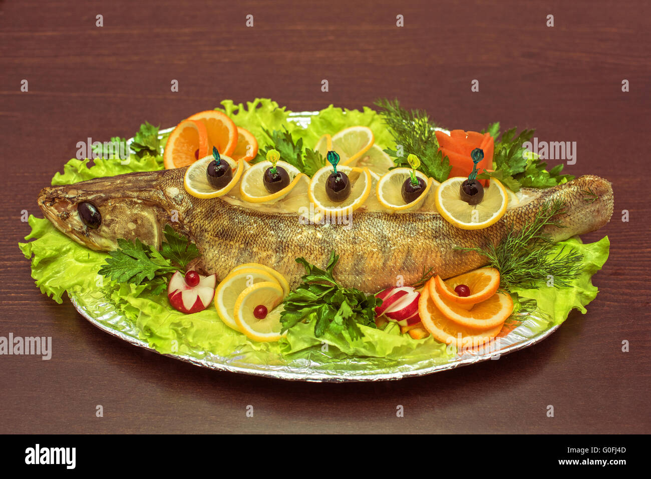 Zander fish baked hi-res stock photography and images - Alamy