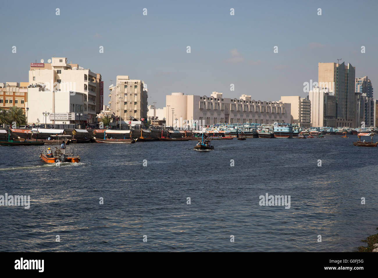 Wooden abra crossing the creek in Dubai UAE Stock Photo - Alamy
