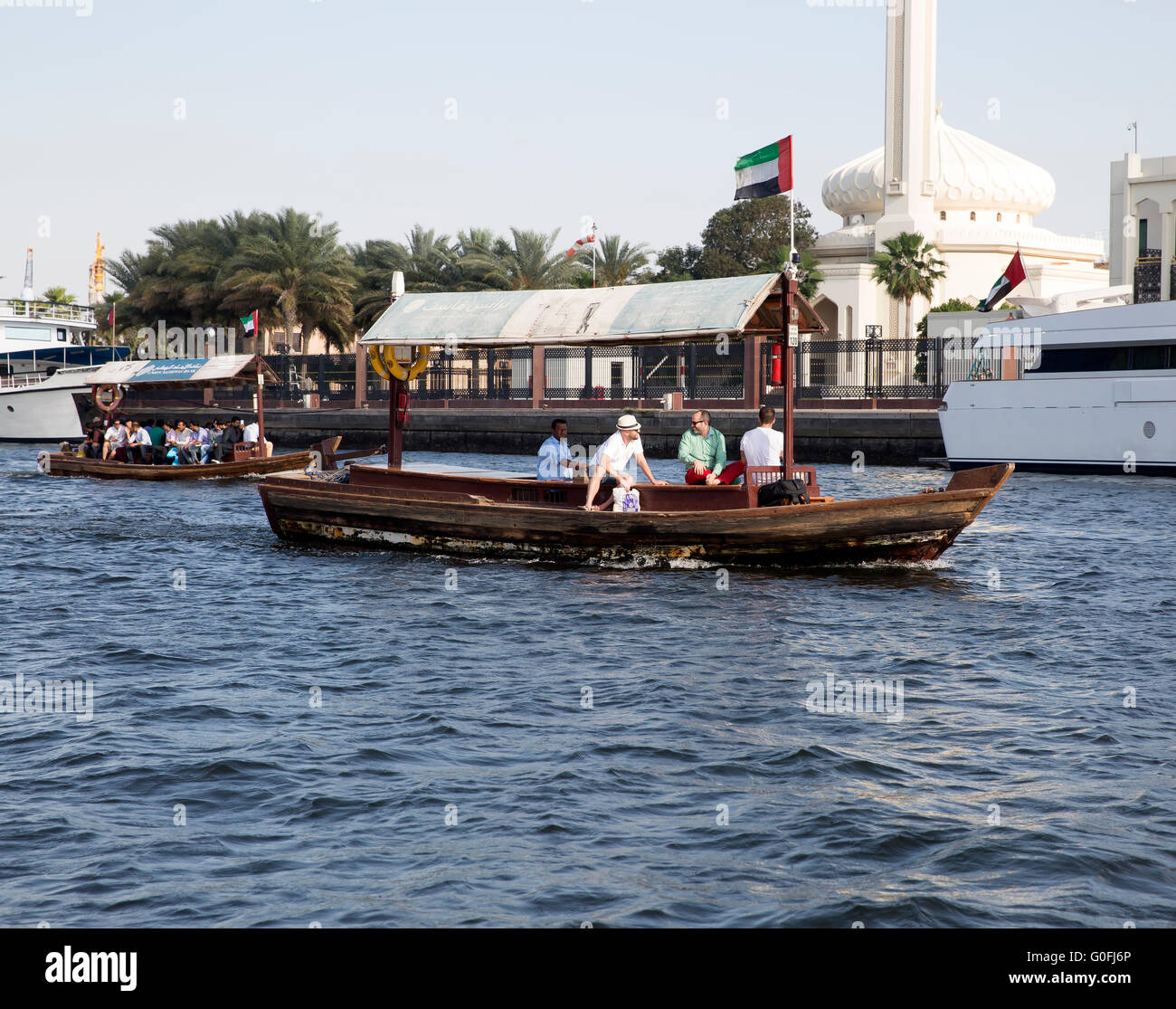 Wooden abra crossing the creek in Dubai UAE Stock Photo - Alamy