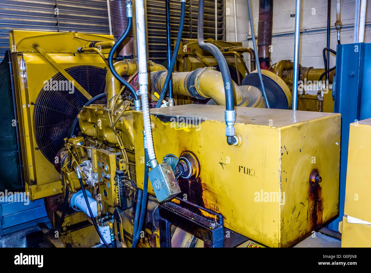 diesel generator unit has a unit mounted radiator and fuel filter ...