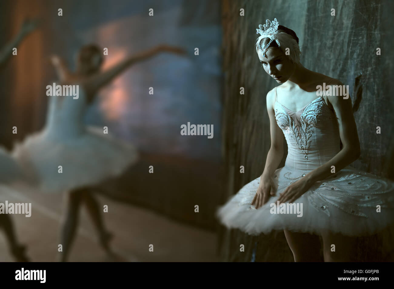 Ballerina standing backstage before going on stage Stock Photo - Alamy