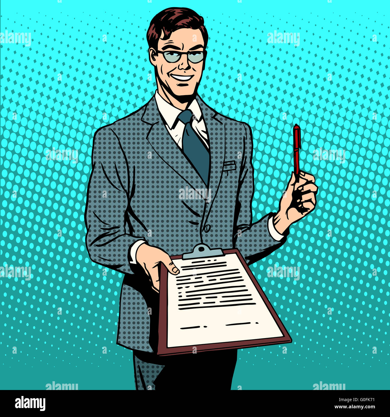Man signed contract cartoon hi-res stock photography and images - Alamy