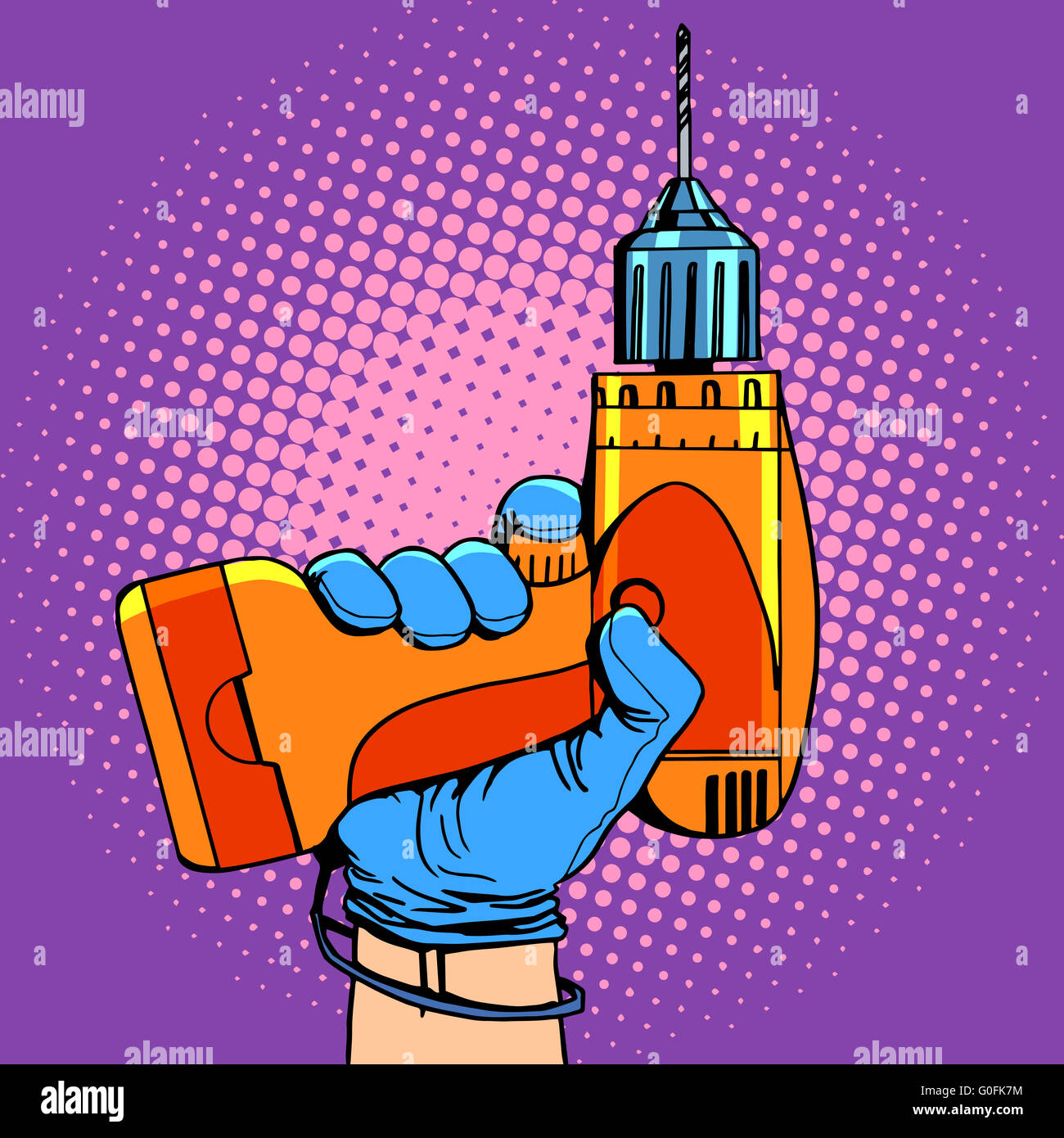 Vintage hand drill in man hand hi-res stock photography and images - Alamy