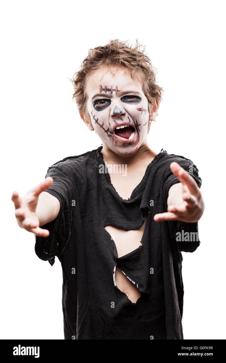 Walking dead zombie child halloween horror costume Stock Photo - Alamy