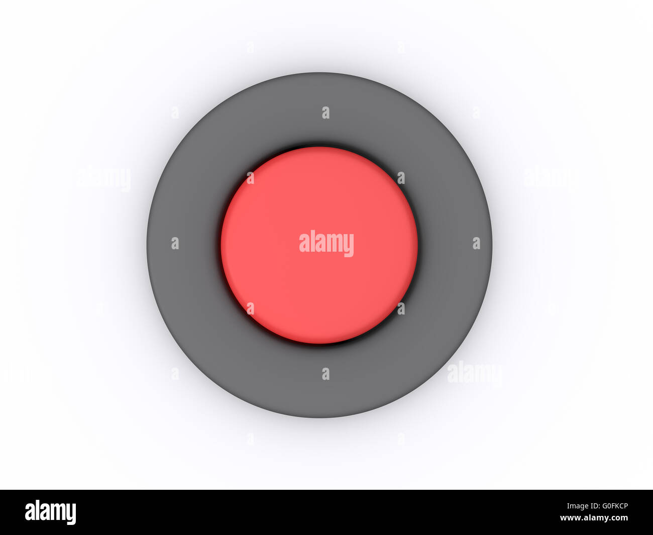 round red button isolated on white background. 3D icon Stock Photo - Alamy