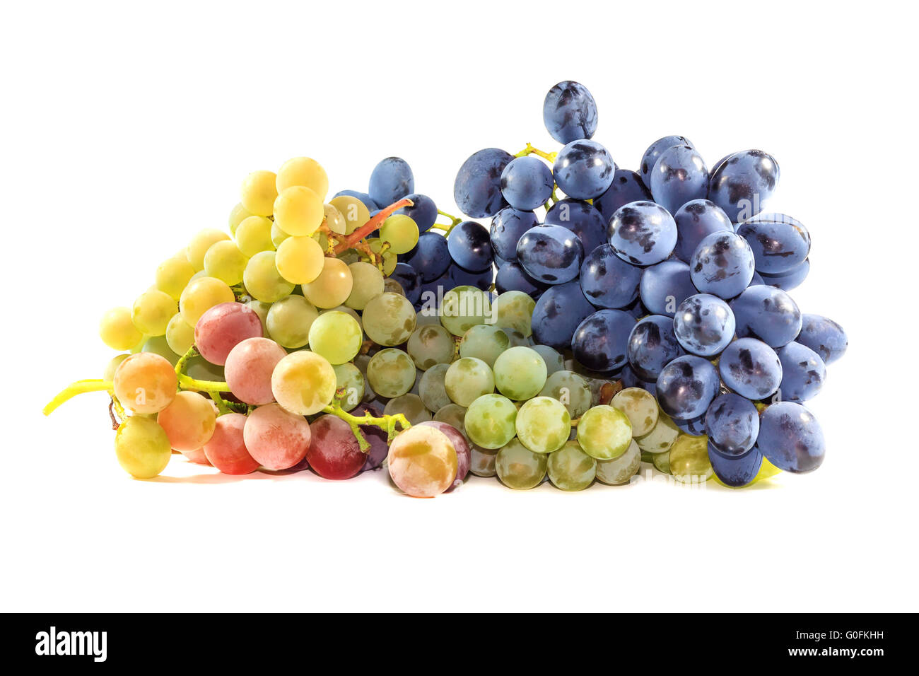 Bunches ripe pink grapes Cut Out Stock Images & Pictures - Alamy