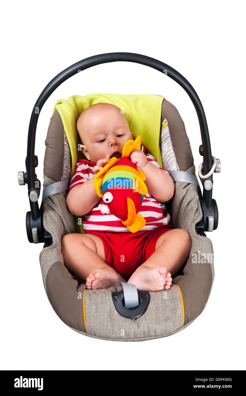 Portrait of happy little baby boy in stroller Stock Photo - Alamy