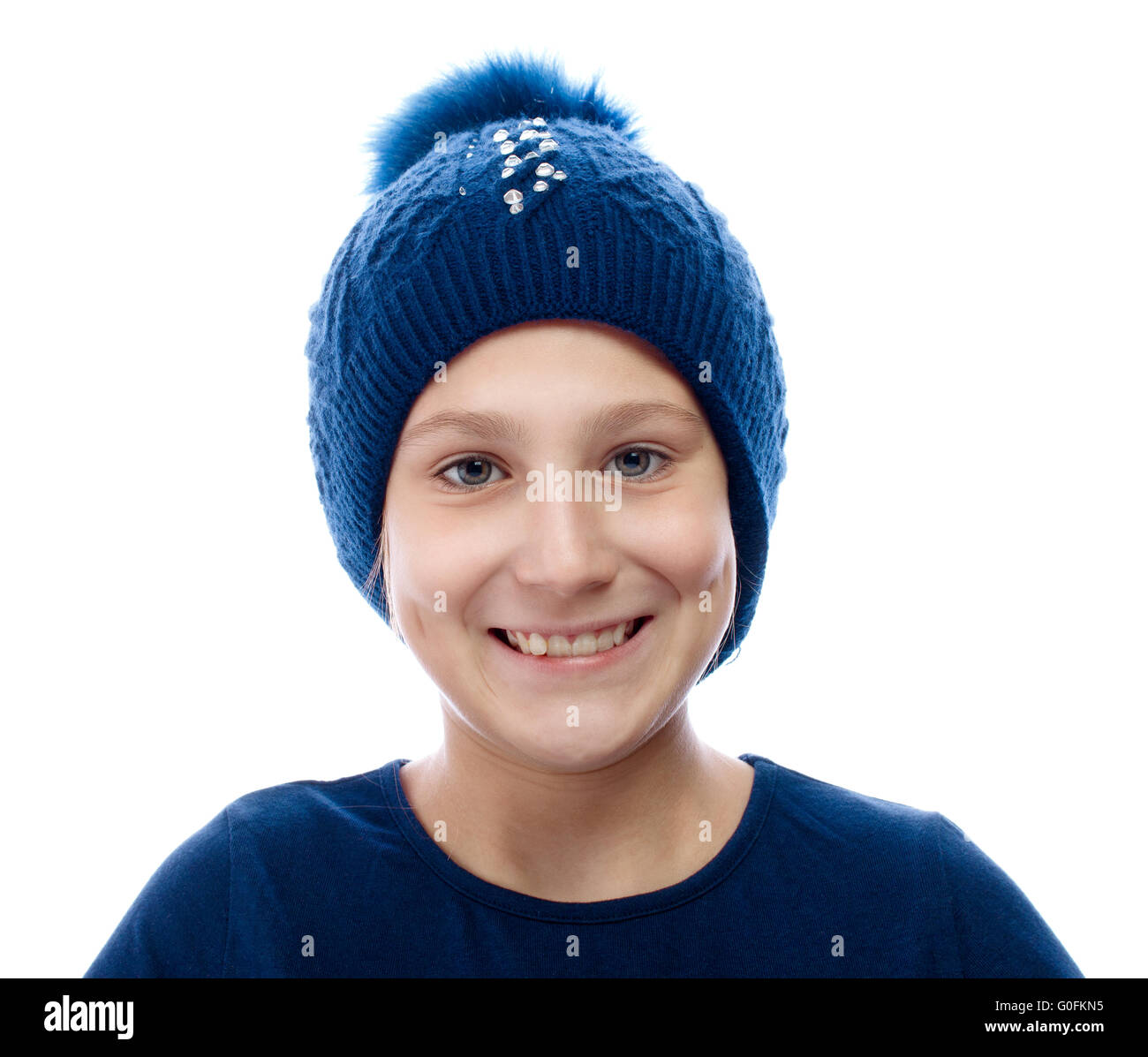 Girl wearing a knit cap Stock Photo - Alamy