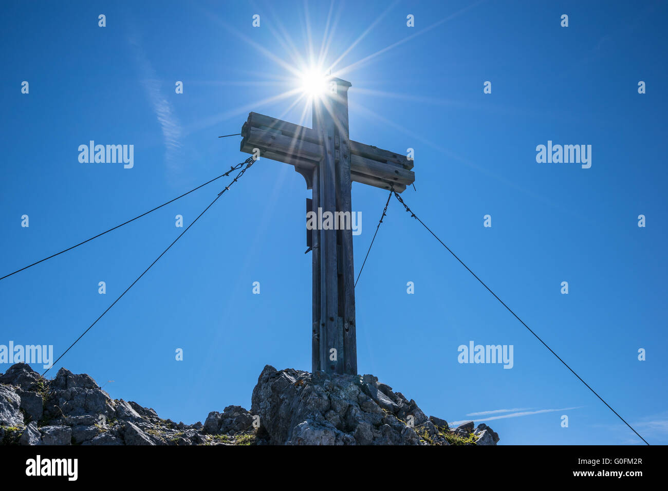 Summit cross of Mt. Karlspitze Stock Photo - Alamy