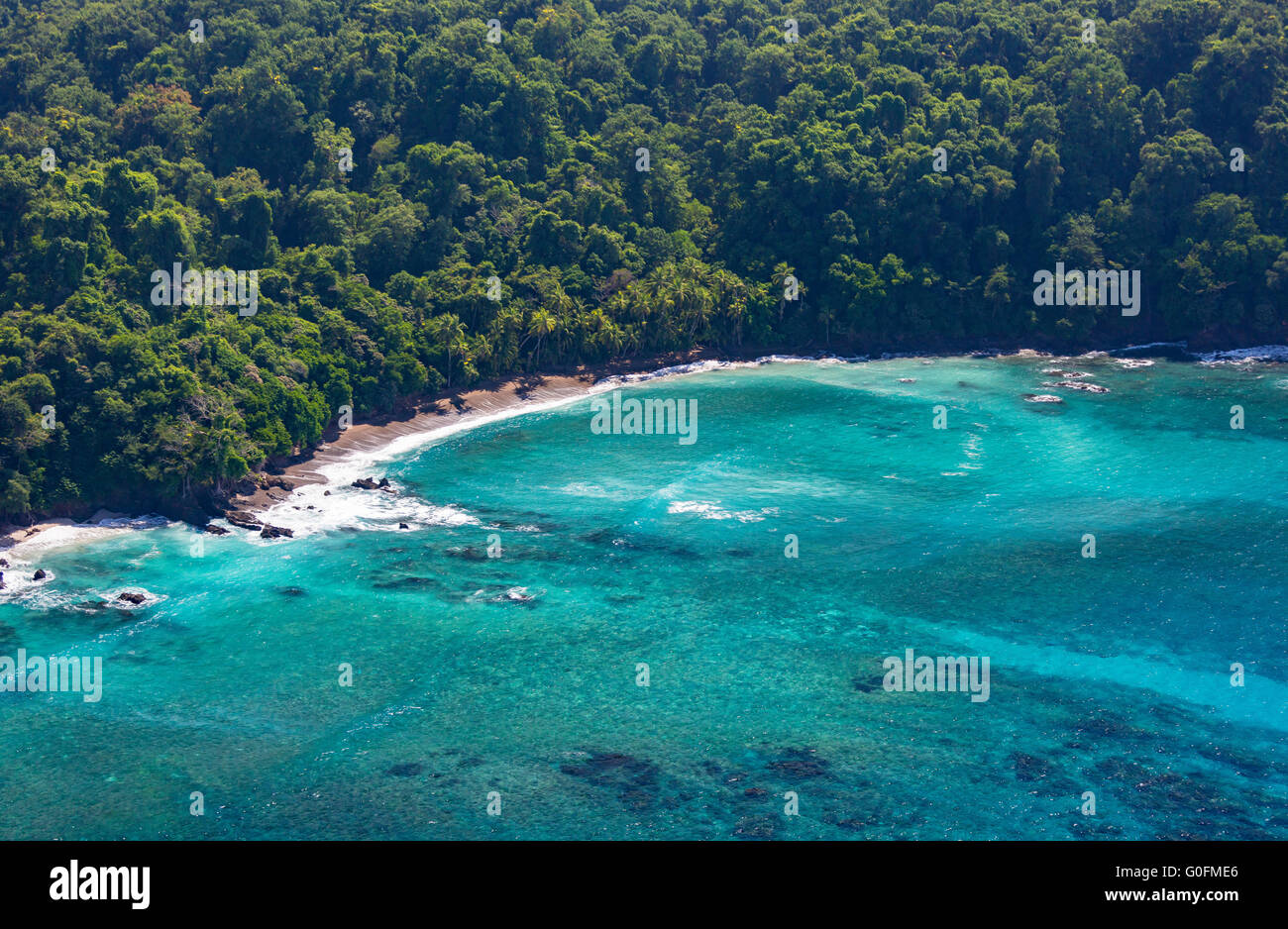 ISLA DEL CANO, COSTA RICA - Aerial of Cano Island National Park, an ...