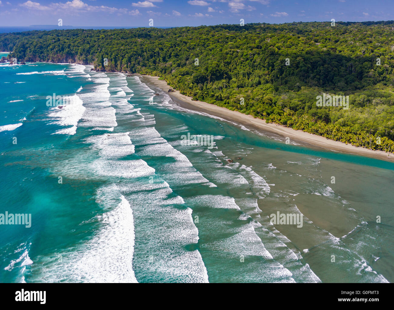 CORCOVADO NATIONAL PARK, COSTA RICA - Breaking waves, deserted beach, Pacific Ocean, Osa ...