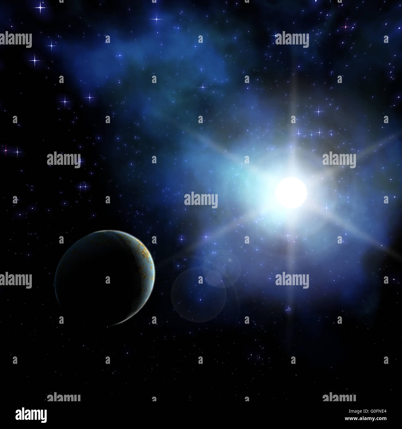 Digital Illustration of a Space Scene Stock Photo - Alamy