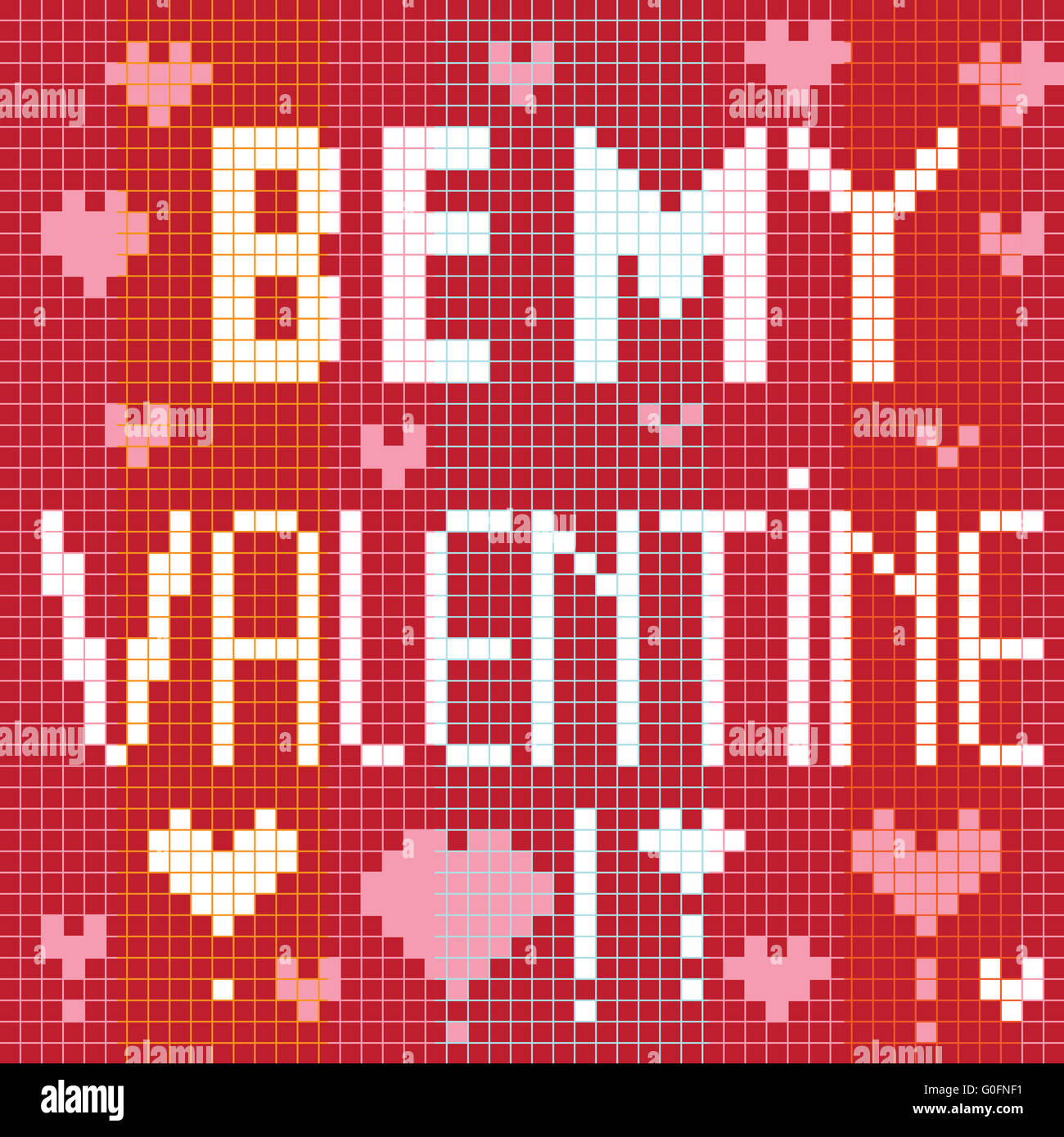 Pixel pink heart hi-res stock photography and images - Alamy