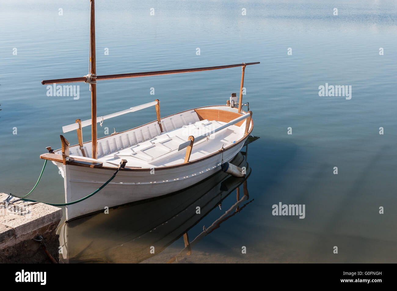 Llaut boat typical of Majorca moored at the dock Stock Photo - Alamy