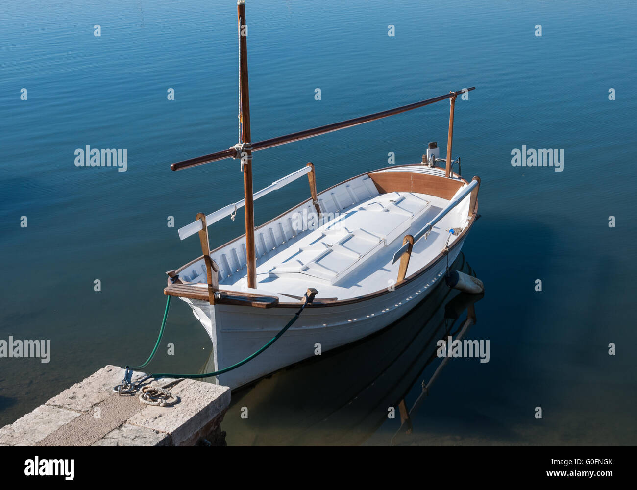 Llaut boat typical of Majorca moored at the dock Stock Photo - Alamy