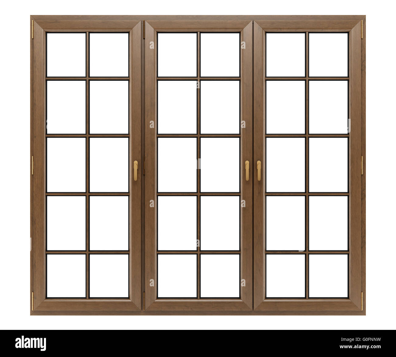 brown wooden window isolated on white background Stock Photo - Alamy