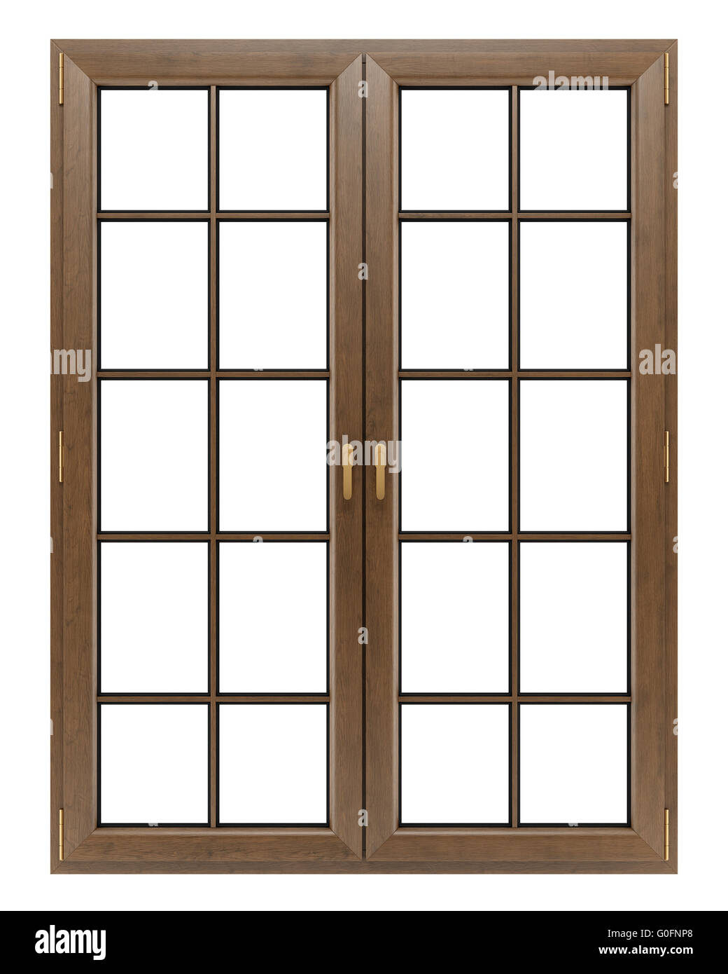 brown wooden window isolated on white background Stock Photo - Alamy