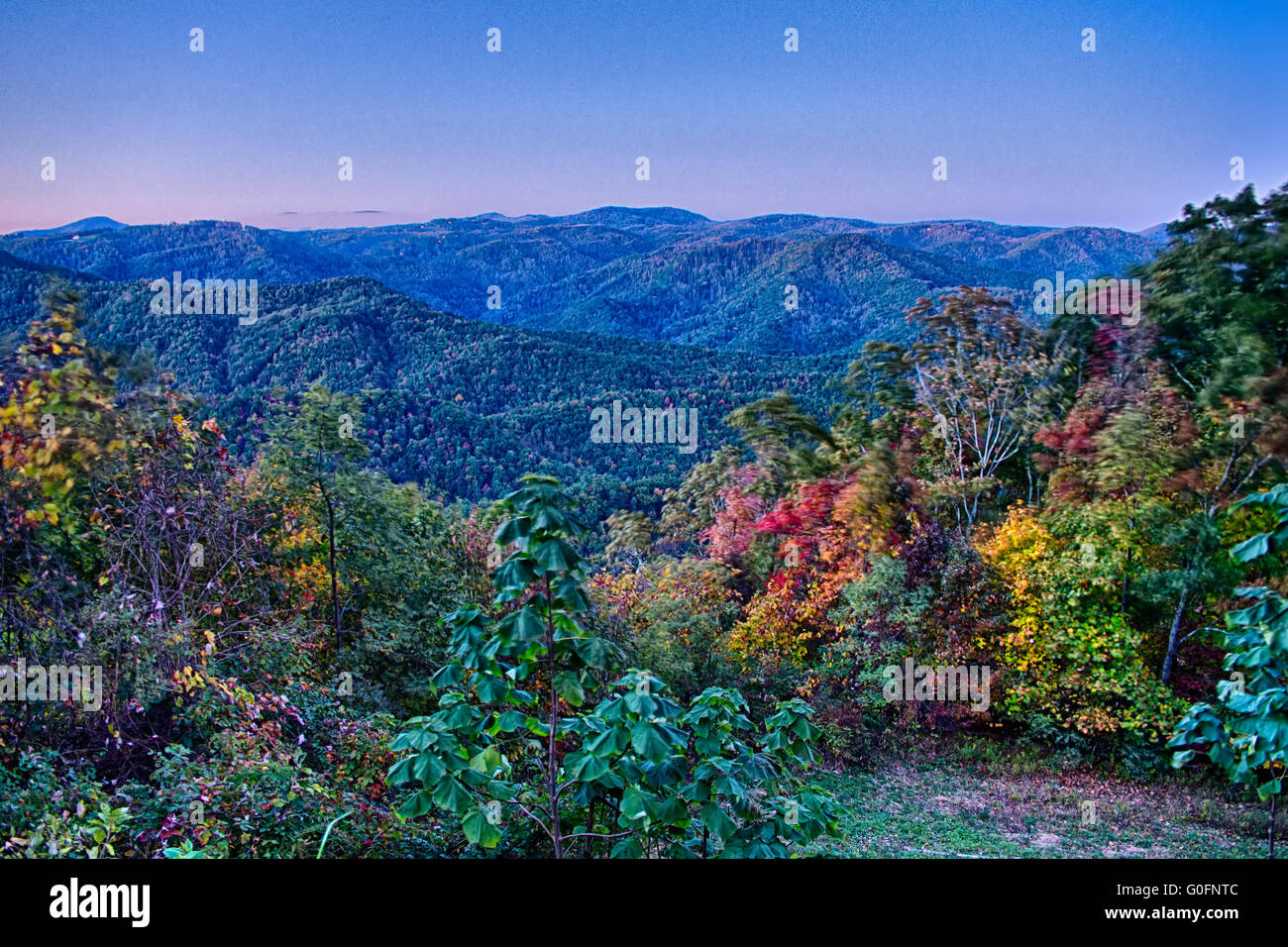 driving through blue ridge mountains national park Stock Photo - Alamy