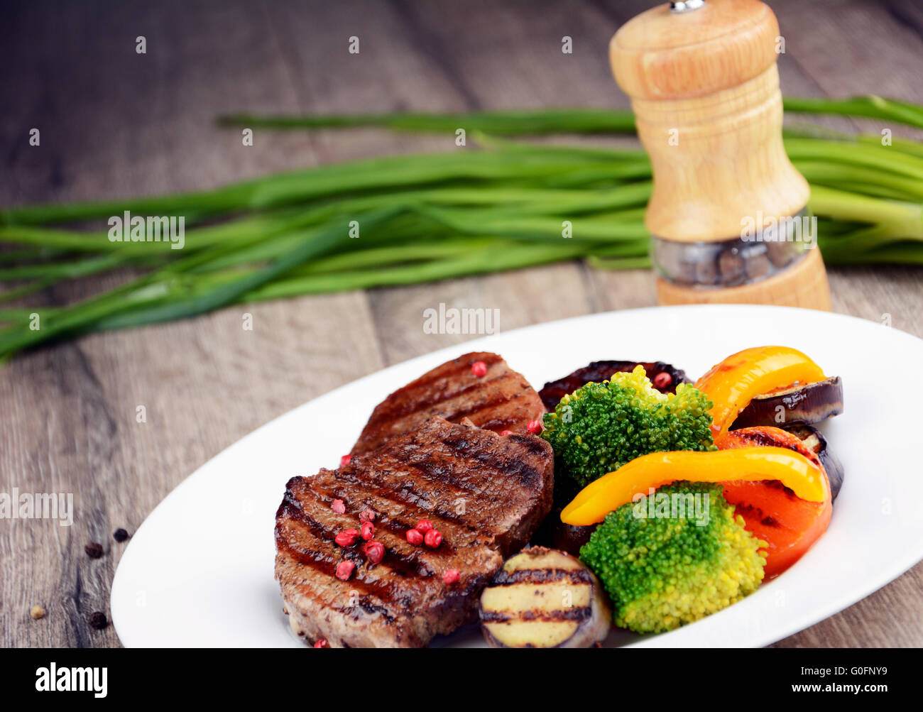 Delicious grilled beef steakes Stock Photo - Alamy