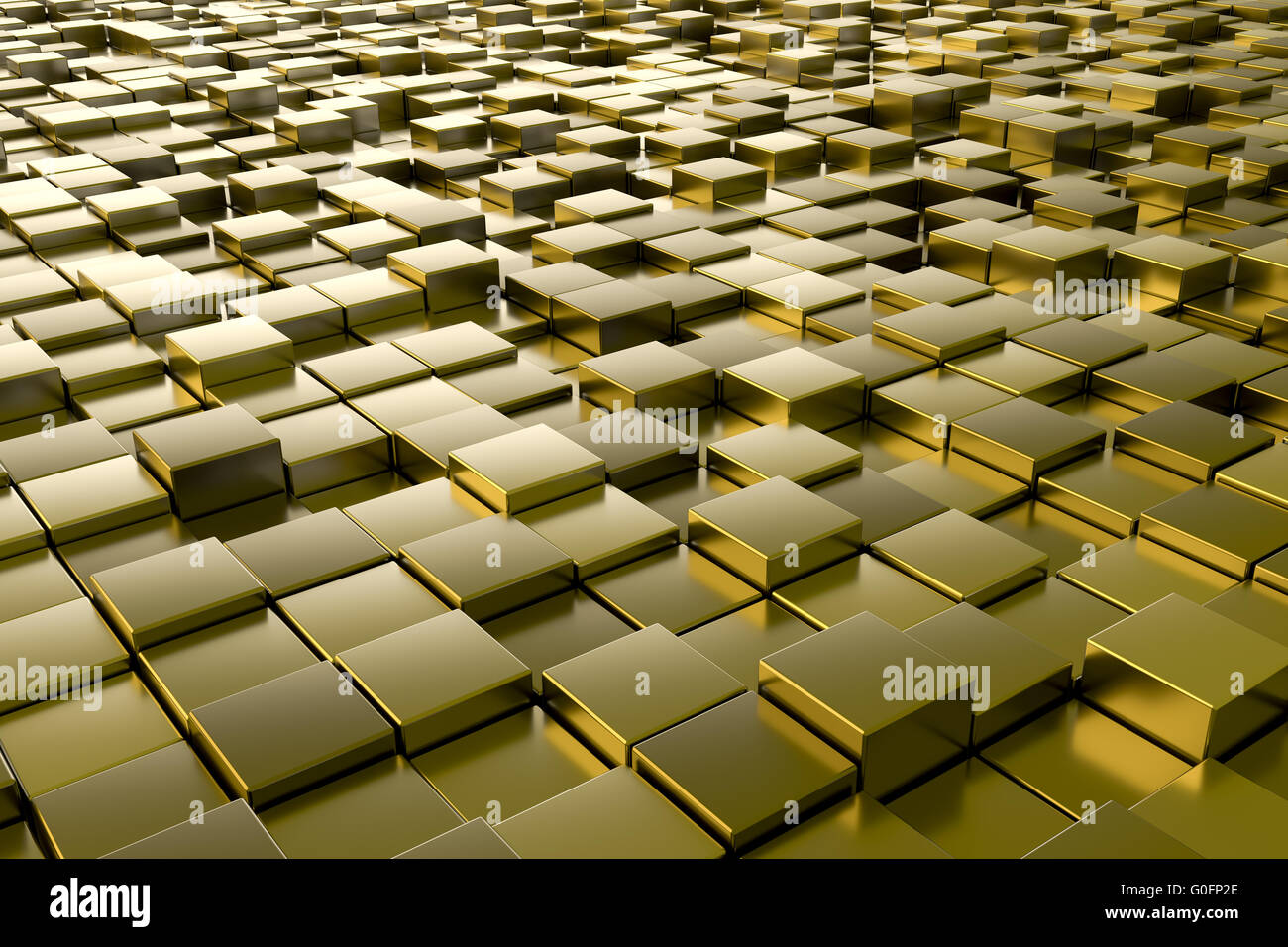 golden metallic cubes Stock Photo - Alamy