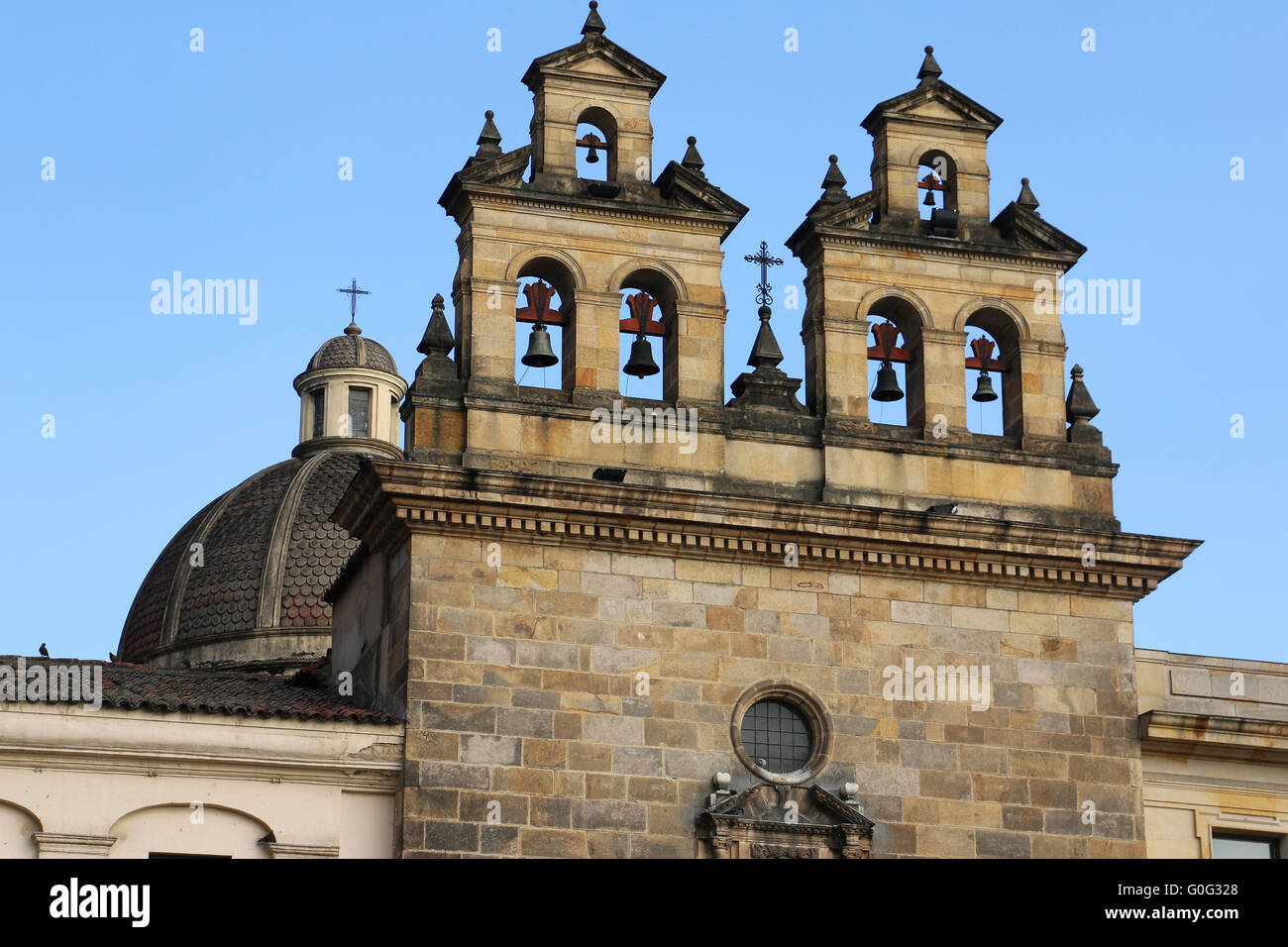 Primatial Cathedral of Bogotá, Bolivar Square, Bogota, Colombia Stock ...