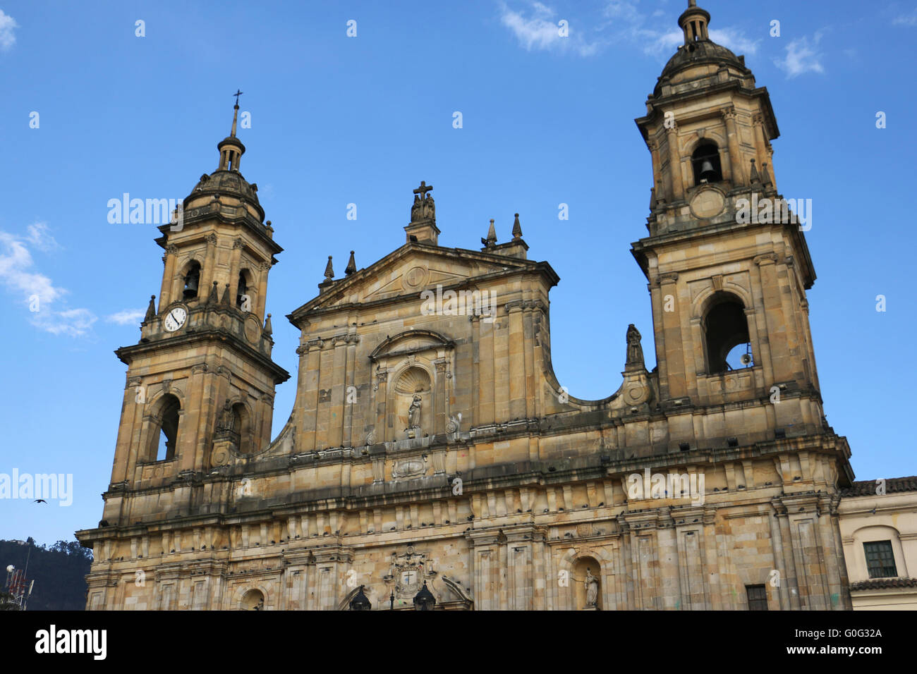 Primatial Cathedral of Bogotá, Bolivar Square, Bogota, Colombia Stock ...