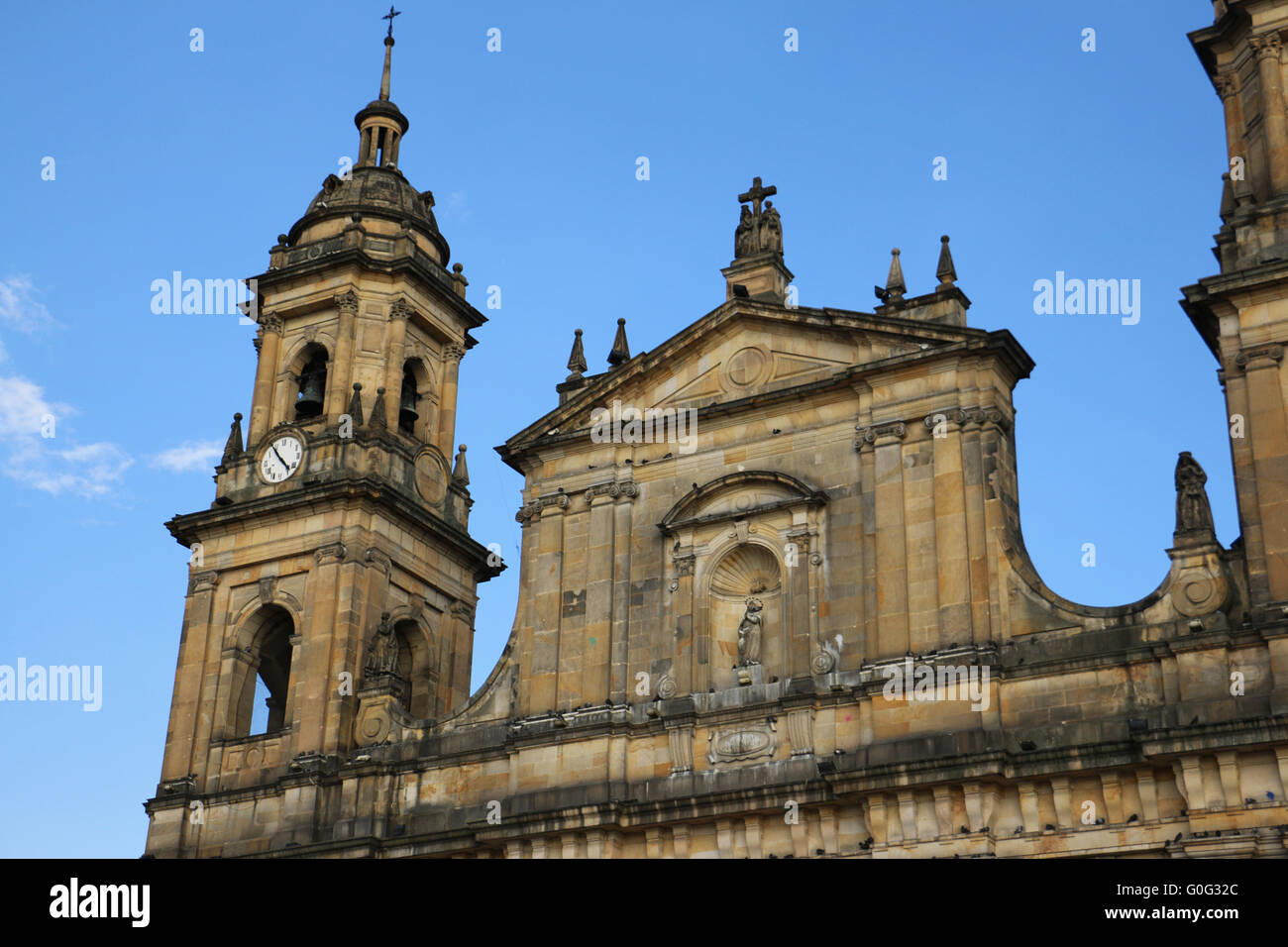 Primatial Cathedral of Bogotá, Bolivar Square, Bogota, Colombia Stock ...