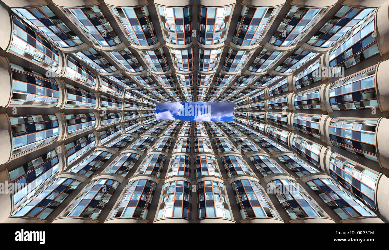 high modern skyscrapers on all sides overshadow the sky Stock Photo - Alamy