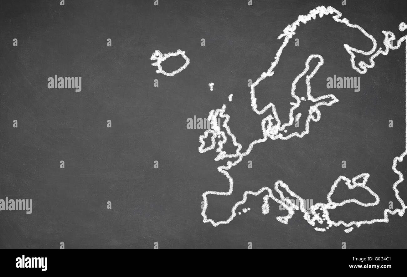 Europe map drawn on chalkboard Stock Photo - Alamy