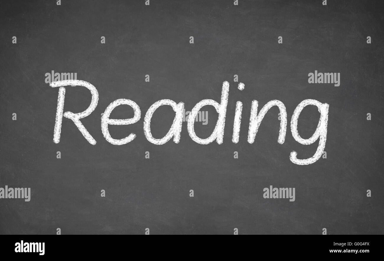 Reading lesson on blackboard or chalkboard Stock Photo - Alamy