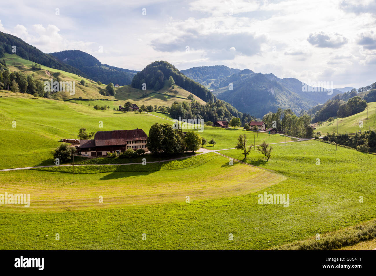 Swiss scenic overlook in spring Stock Photo - Alamy