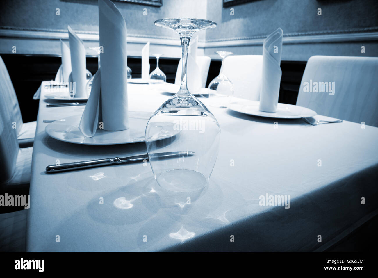 Beautiful glass on a table at restaurant Stock Photo - Alamy