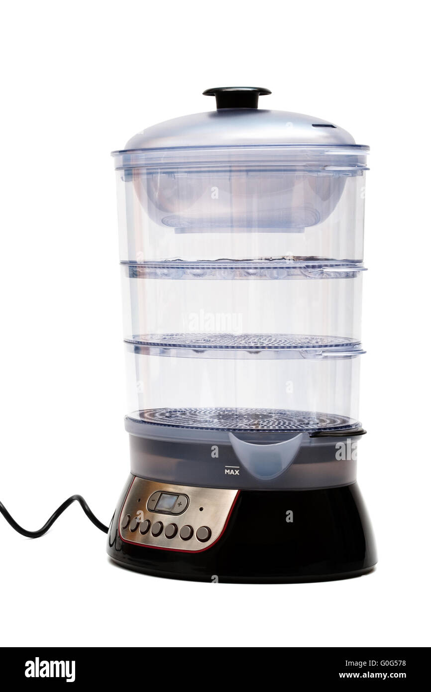 modern electric steamer on a white background Stock Photo - Alamy