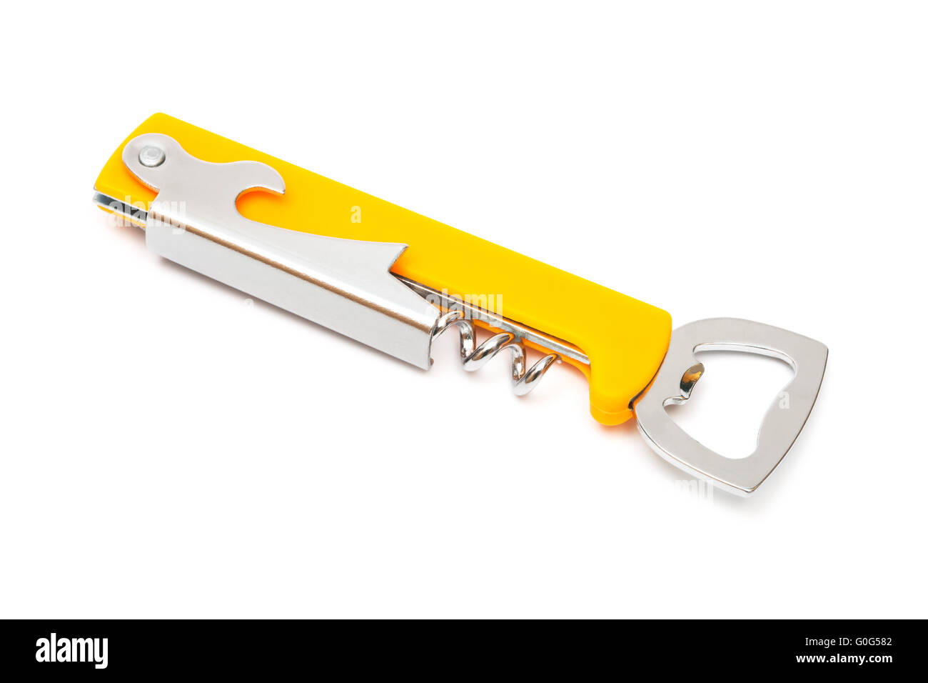 Modern metal opener on a white background Stock Photo - Alamy