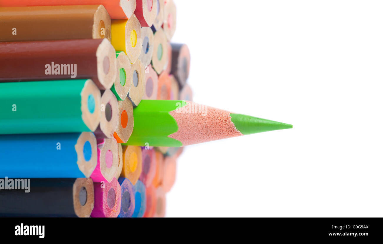 Row single colored pencils hi-res stock photography and images - Alamy