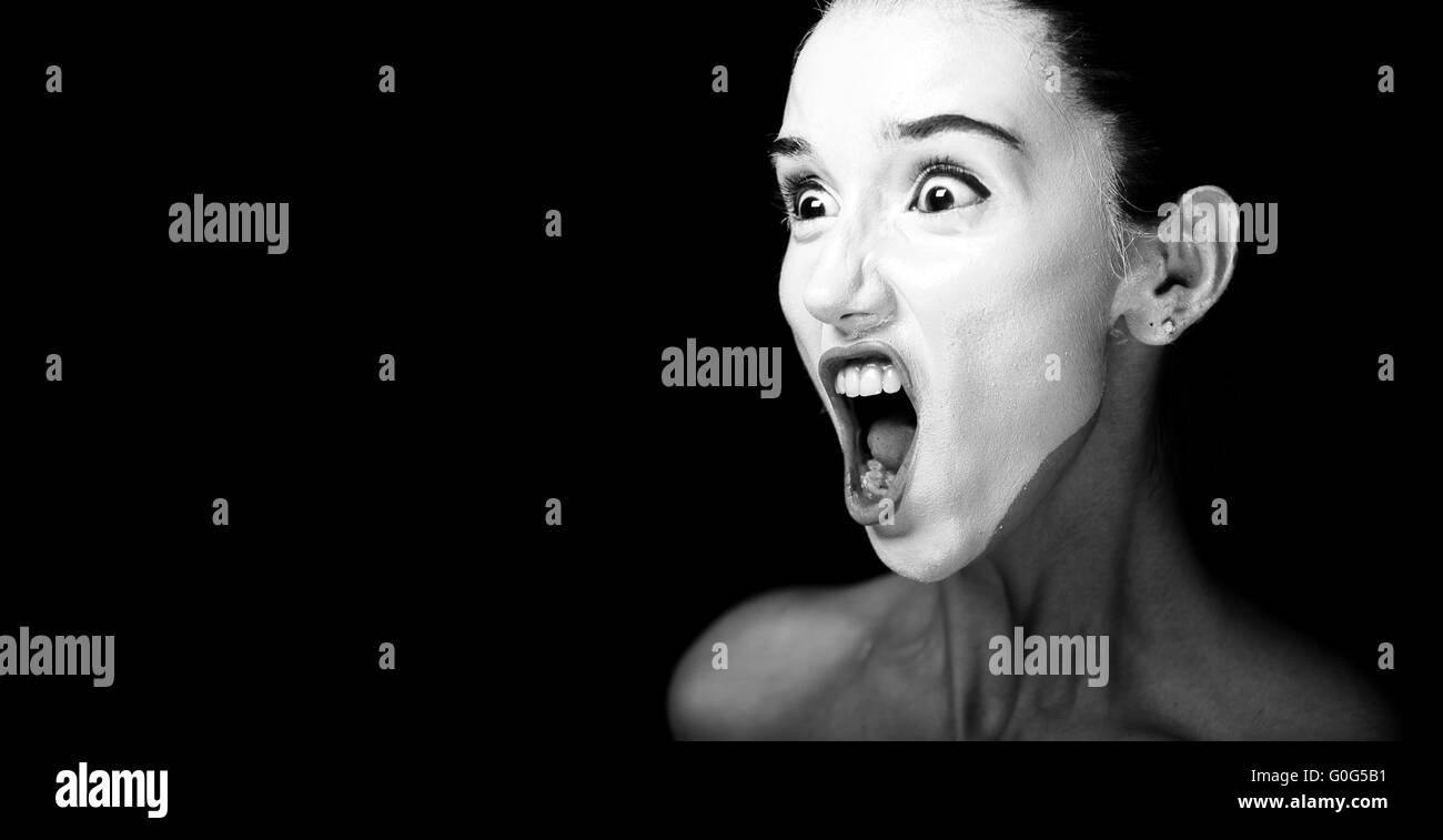 Scene of a Woman Screaming Stock Photo - Alamy