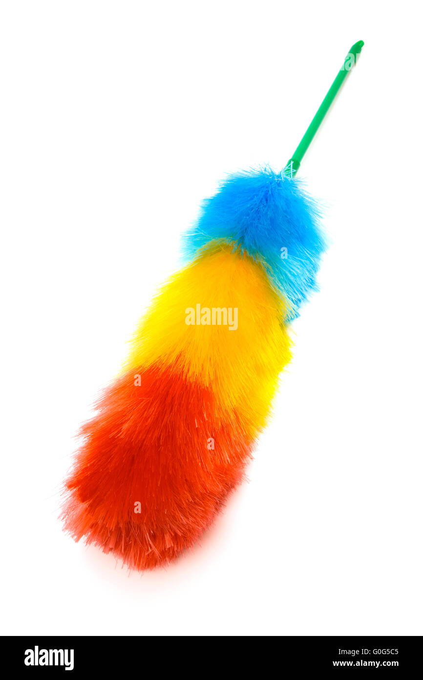 beautiful polyester colour duster on white background Stock Photo - Alamy