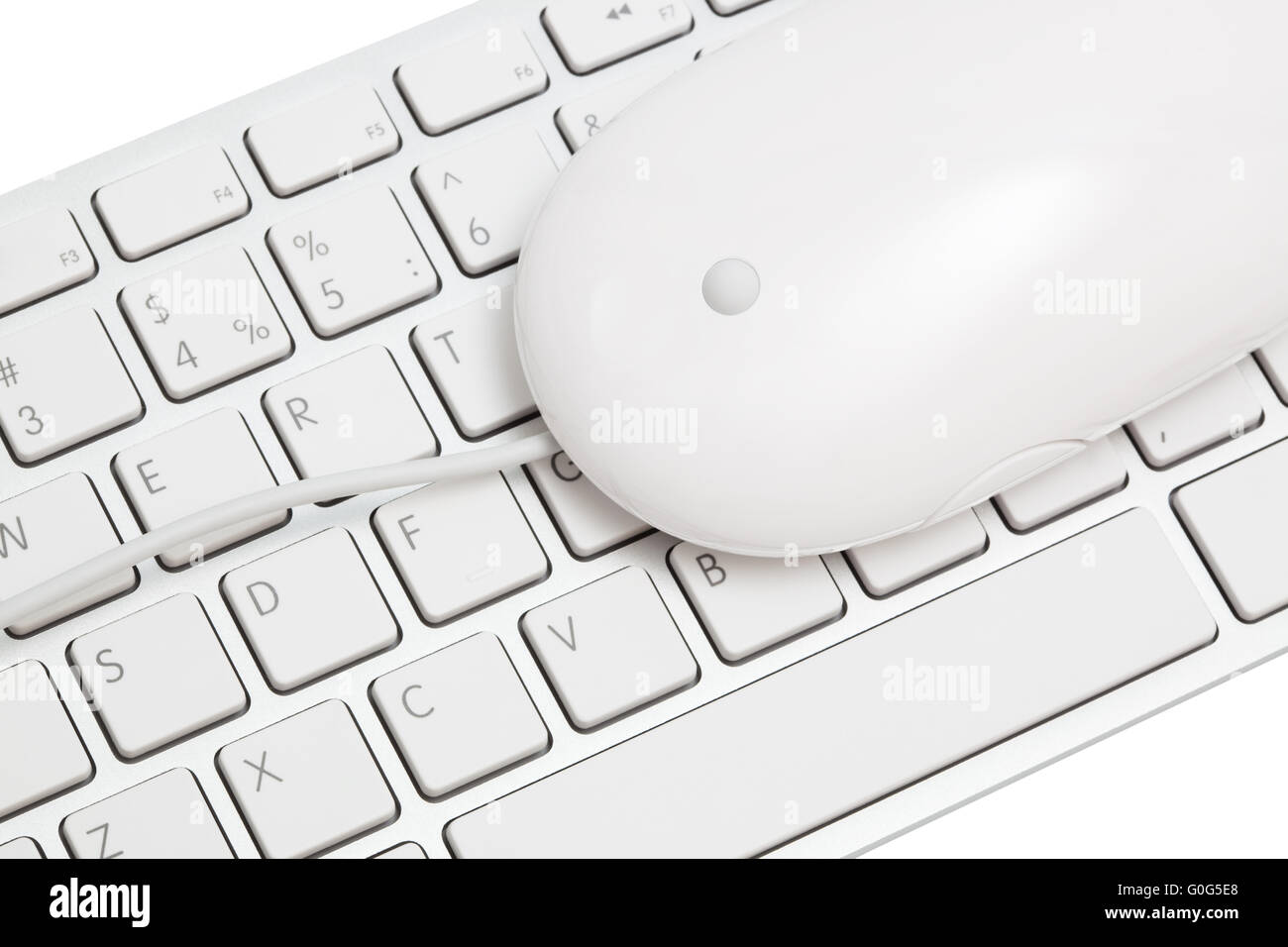 The modern keyboard and the mouse for a computer Stock Photo - Alamy