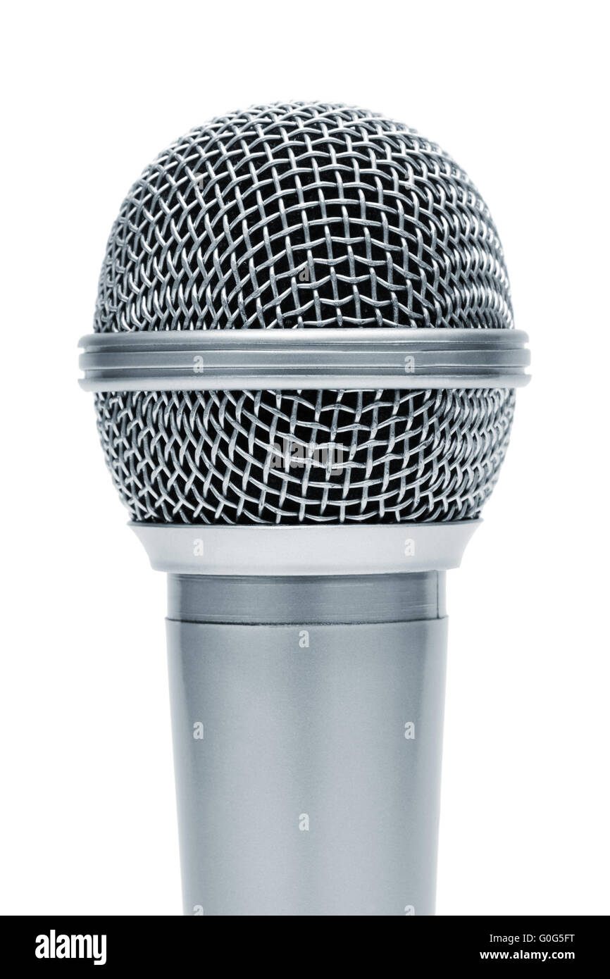Beautiful new microphone on a white background Stock Photo - Alamy