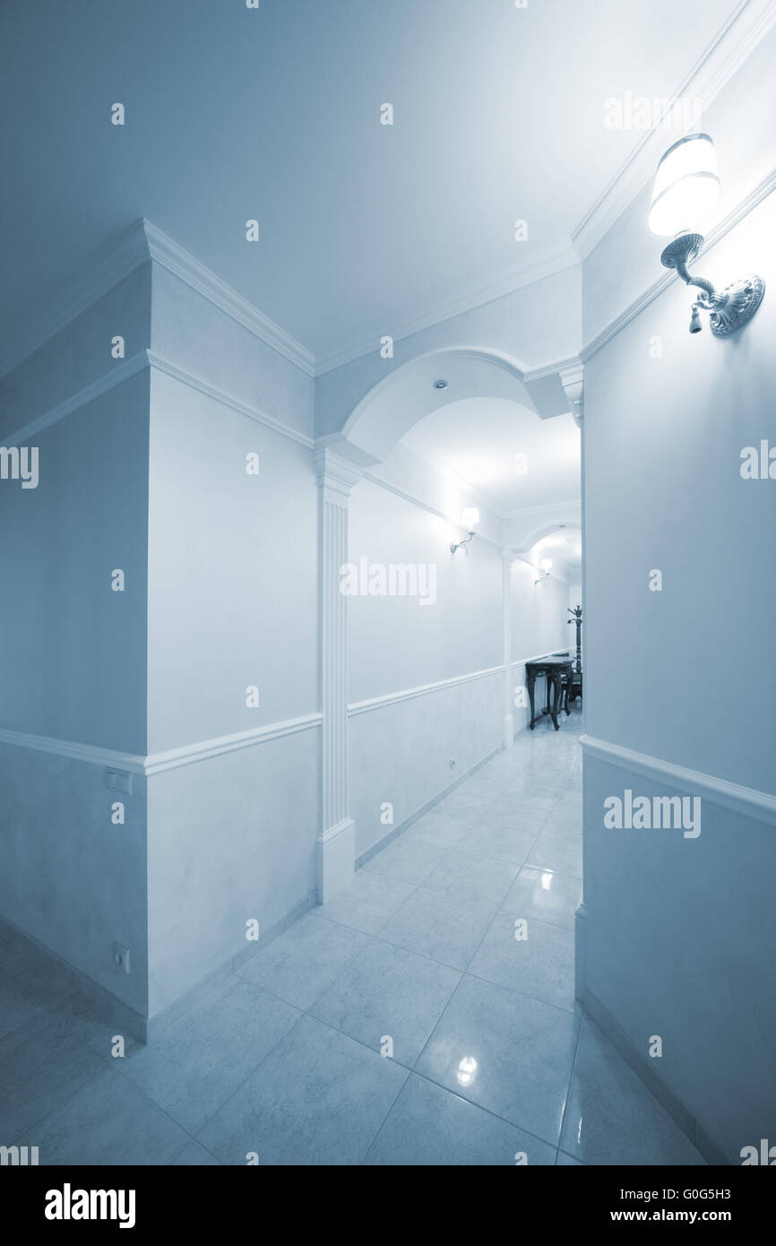 long and beautiful corridor in a modern apartment Stock Photo - Alamy