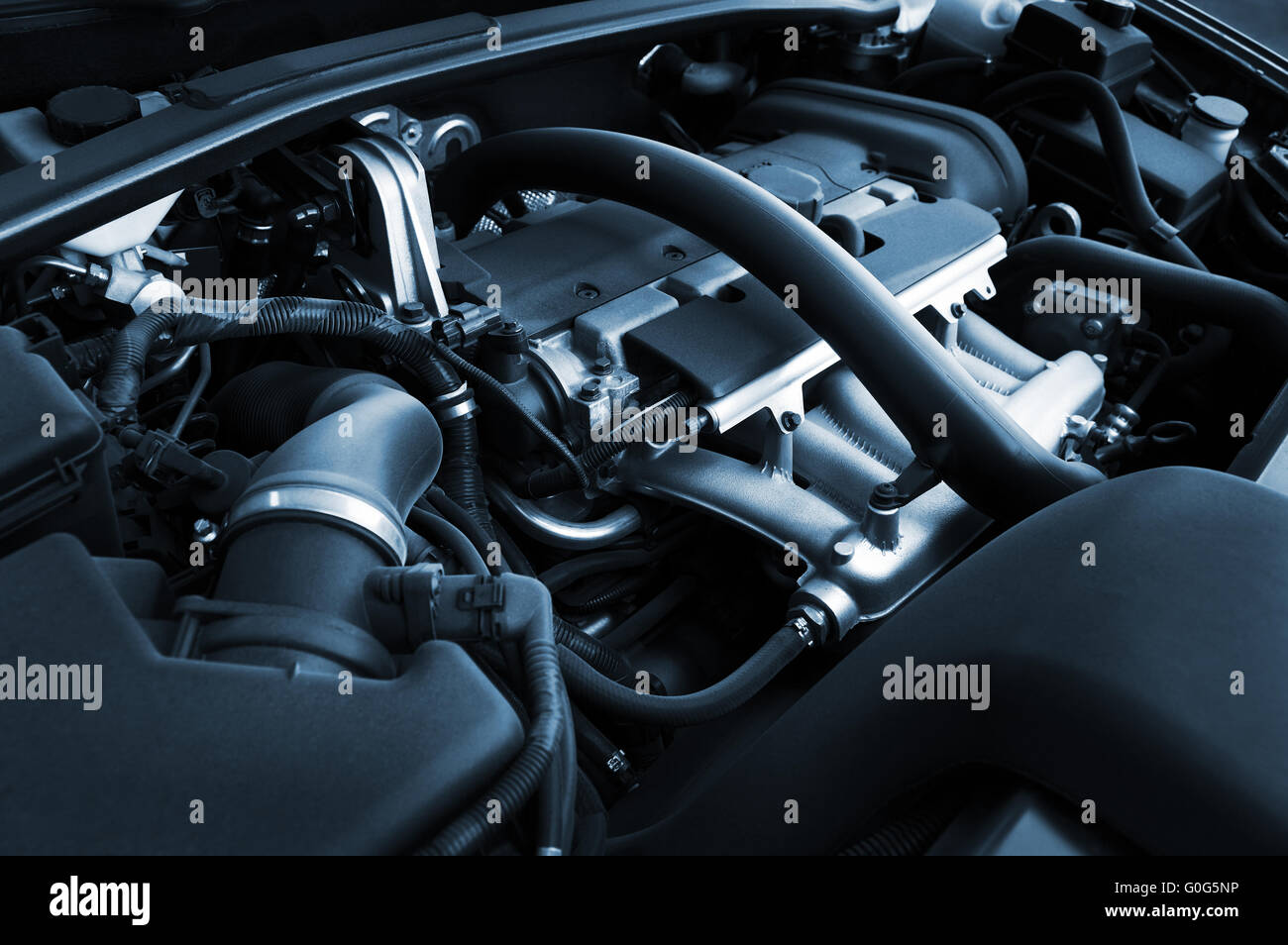 The powerful engine of the modern car Stock Photo - Alamy