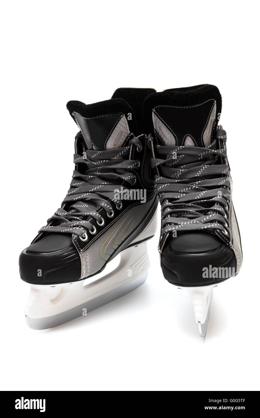 new and modern black skates close up Stock Photo - Alamy