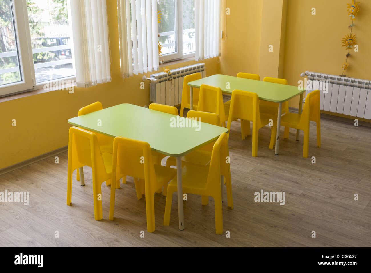 Nursery school classroom table chairs hi-res stock photography and ...